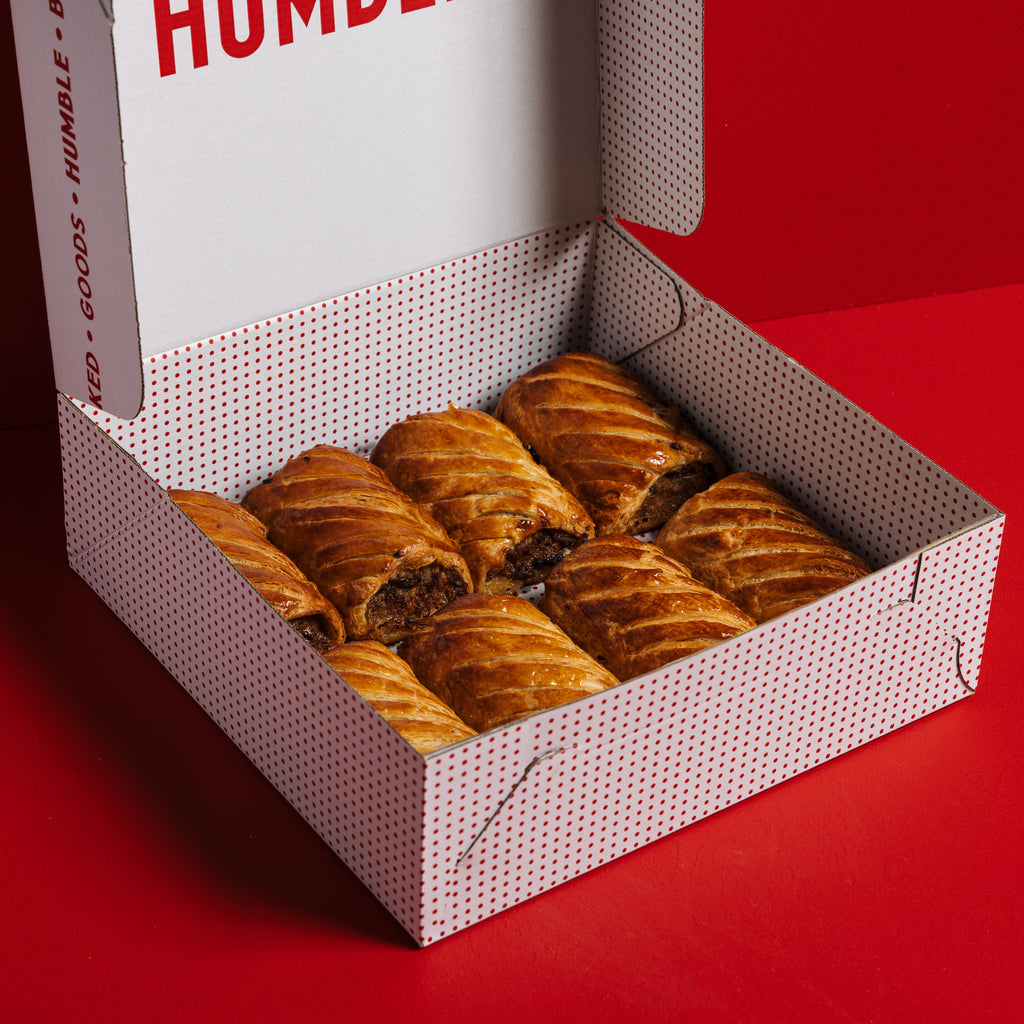 Box of Humble Sausage Rolls - Humble Catering